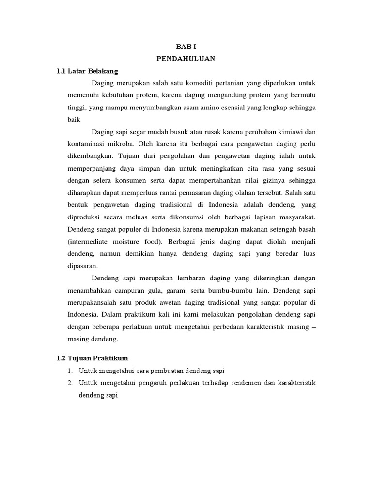 Pembuatan Dendeng Sapi Tradisional | PDF