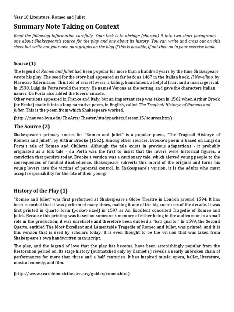 Romeo and Juliet Scene 5 Worksheet | PDF | Romeo And Juliet