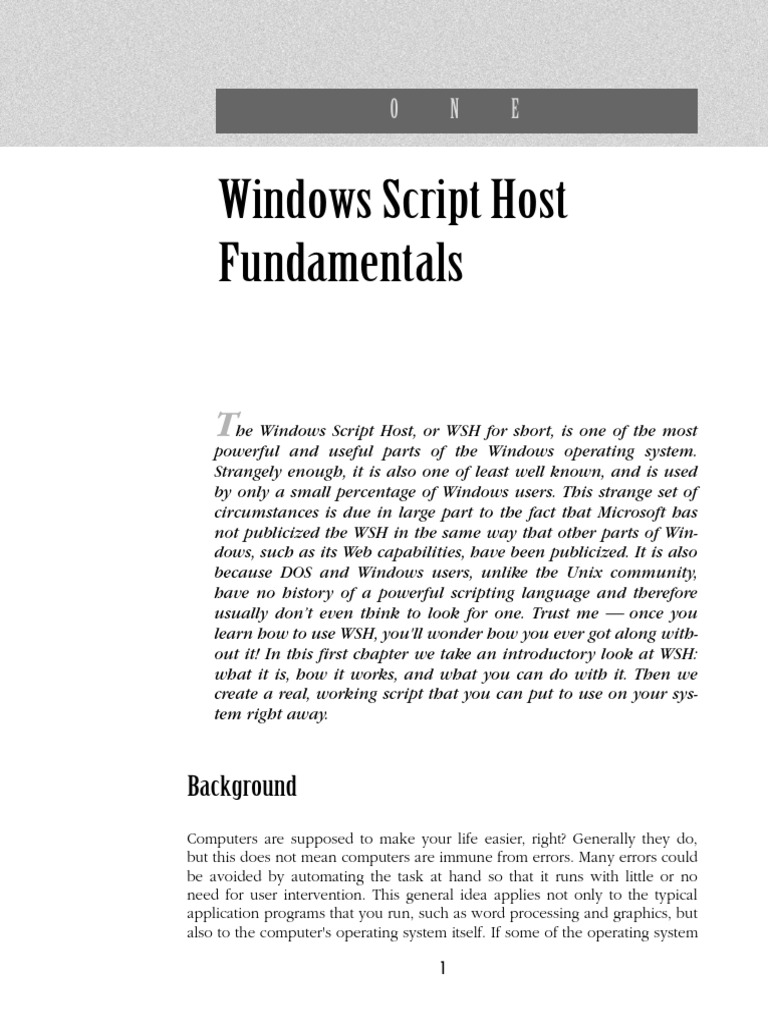 Windows Script Host Fundamentals | PDF | Scripting Language | Operating System