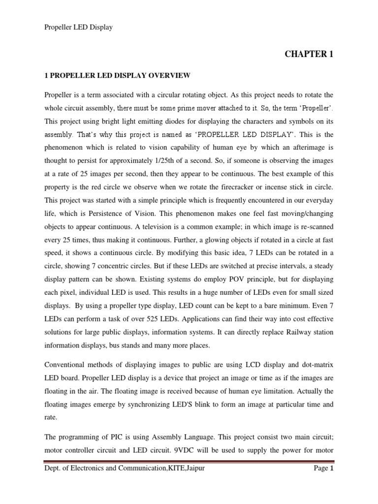 Propeller Led Display | PDF | Electric Motor | Light Emitting Diode