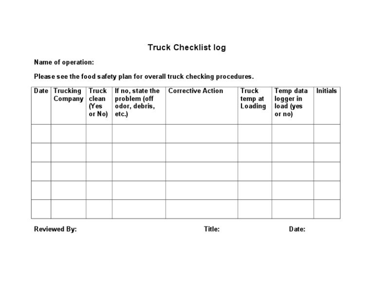 Truck Checklist | PDF | Business | Computers