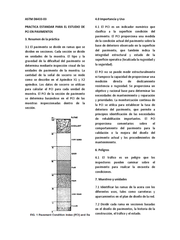 Práctica ASTM D6433 para Pavimentos | PDF | Muestreo (Estadísticas ...