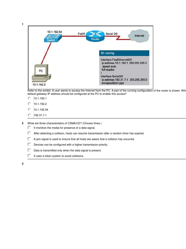CCNA - Exploration Network Fundamentals - ENetwork Practice Final Exam | PDF | Ip Address ...
