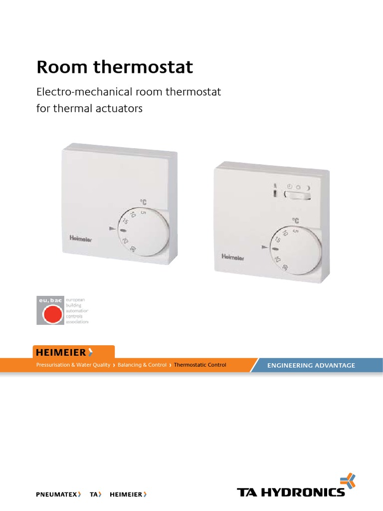 Electro Mechanical Room Thermostat For Thermal Actuators Pdf