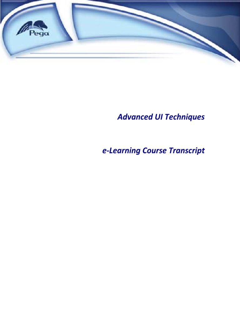 Advanced UI Techniques E-Learning Course Transcript | PDF | Html | Areas Of Computer Science