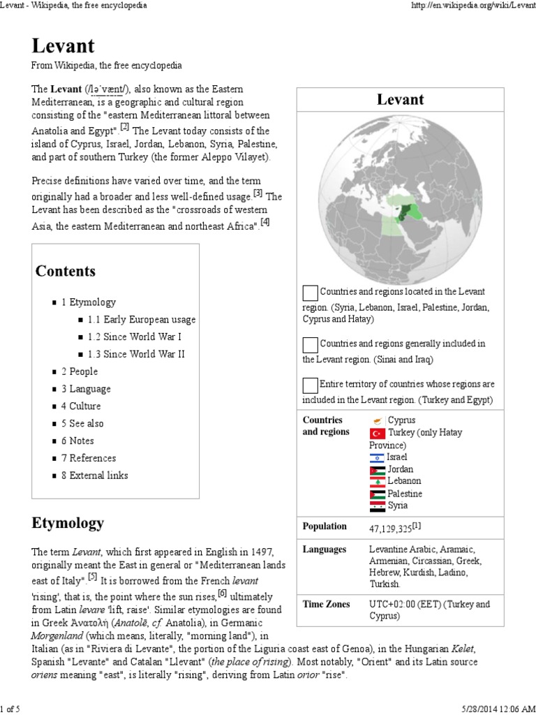 Levant - Wikipedia, The Free Encyclopedia | PDF | Levant | Middle East