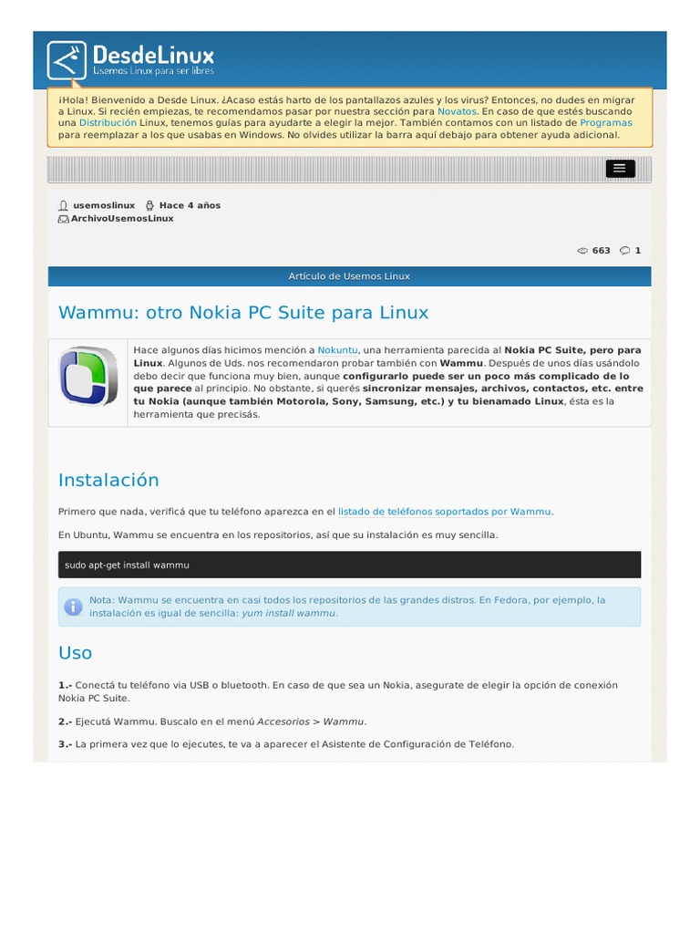 Configurar Wammu | PDF | Distribución de Linux | Servicio de redes sociales