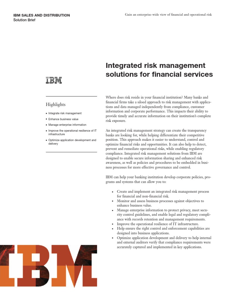 IBM Banking: Evolve Your Risk Practices With Integrated Risk Management ...