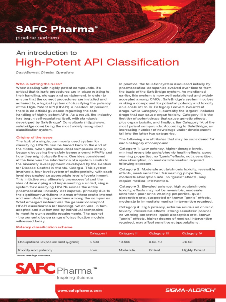 An Introduction to High-Potent API Classification | Pharmaceutical ...