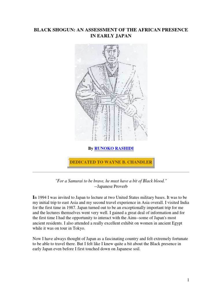 Black Shogun: An Assessment of The African Presence in Early Japan ...