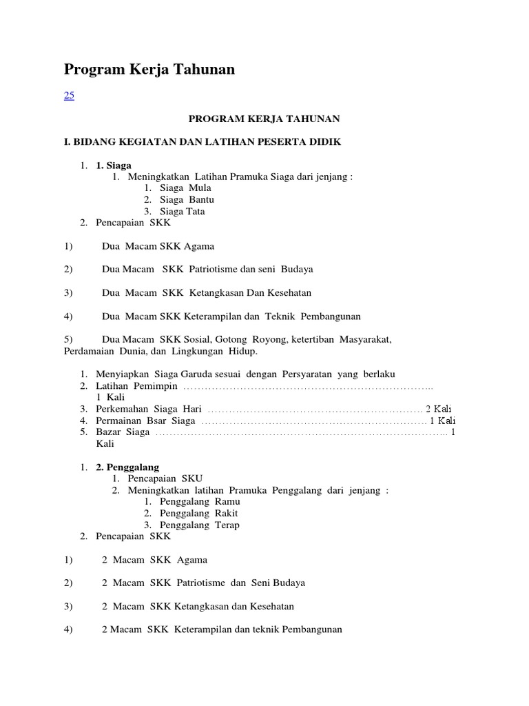 Program Kerja Tahunan | PDF