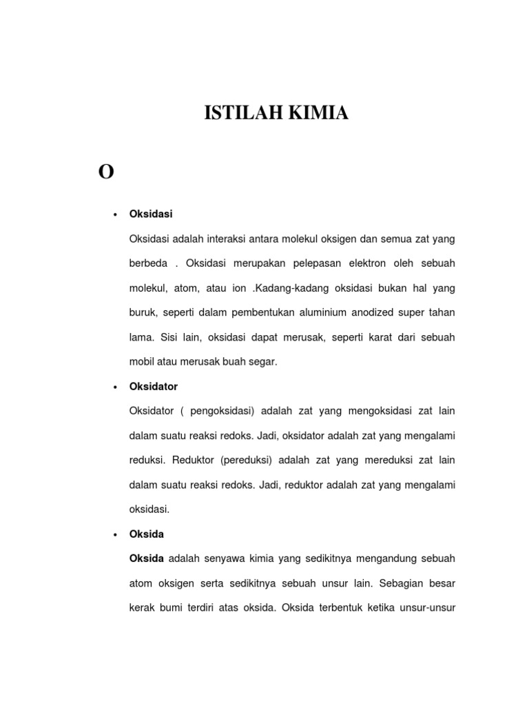 Istilah Kimia | PDF | Sains & Matematika