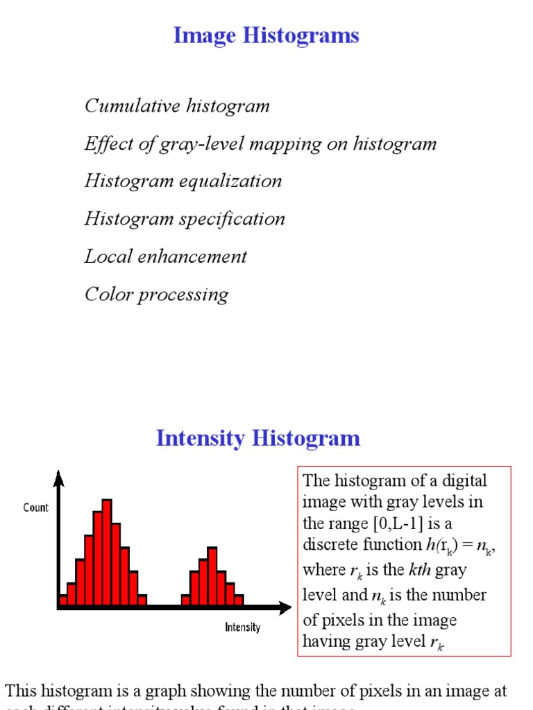 Intensity Histogram | PDF | Histogram | Probability Density Function