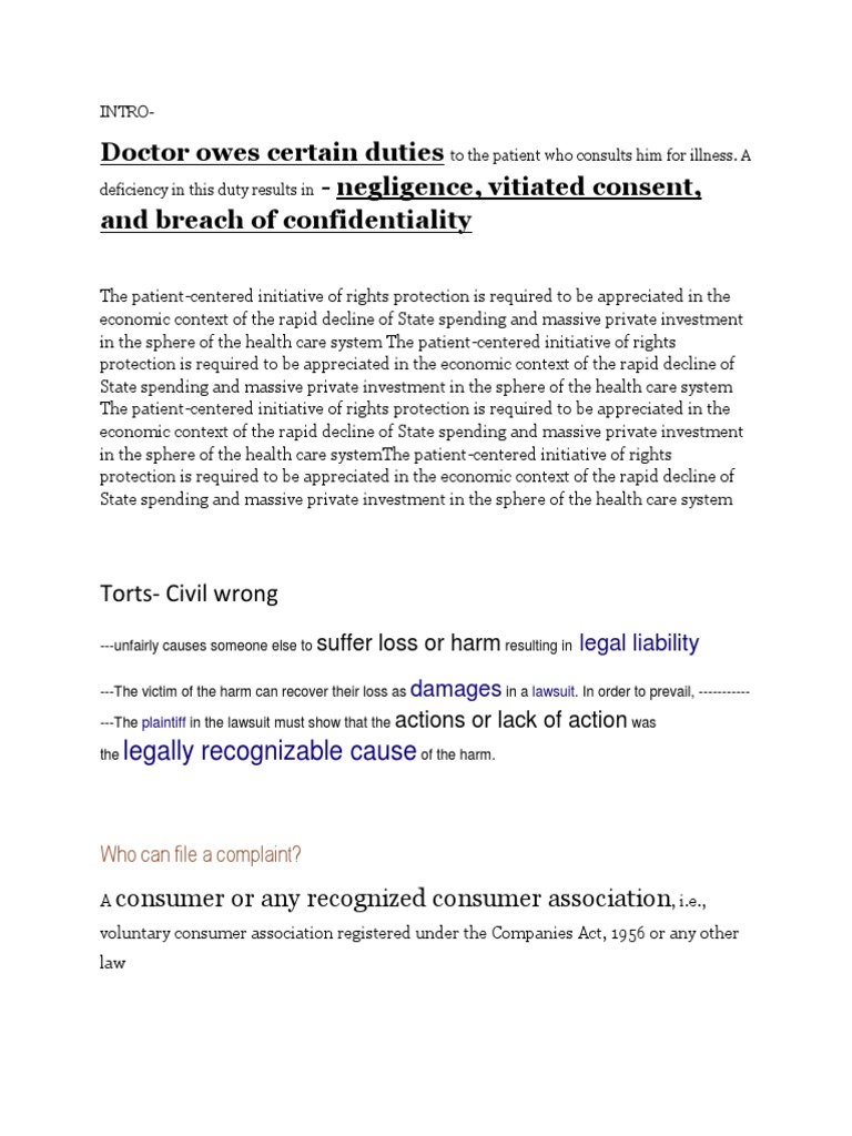 Medical Service (CPAM) Torts | PDF | Tort | Common Law