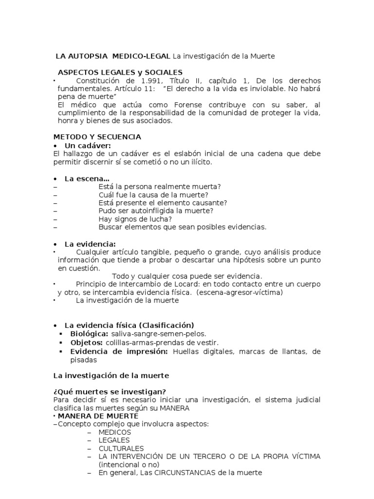 La Autopsia Medico | PDF | Descomposición | Muerte