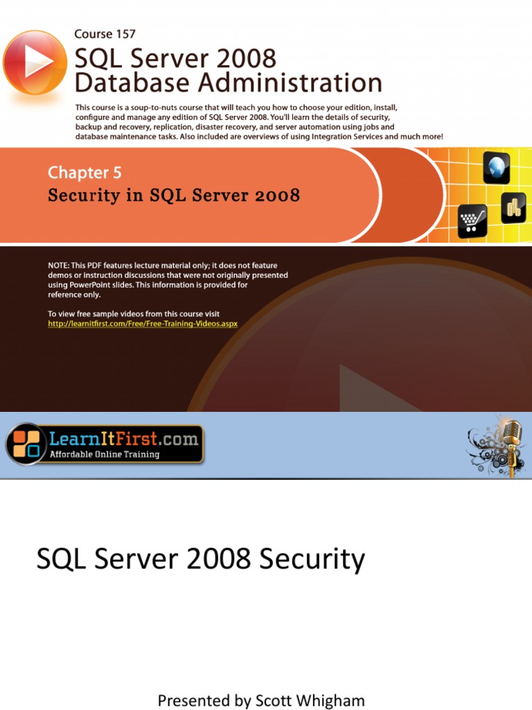 Security In Sql Server 2008 Pdf Microsoft Sql Server Databases