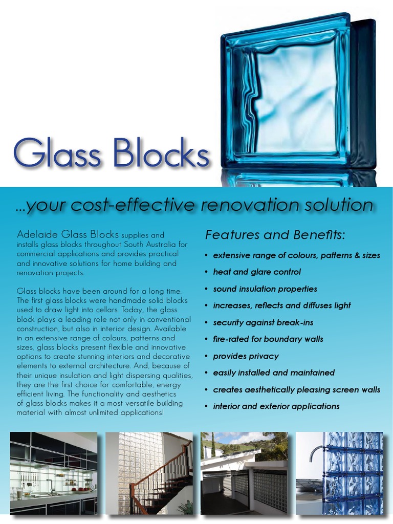 Glass Blocks Brochure | PDF | Glasses | Wall