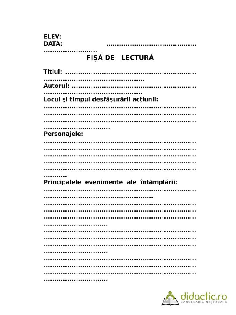 Fisa Lectura | PDF