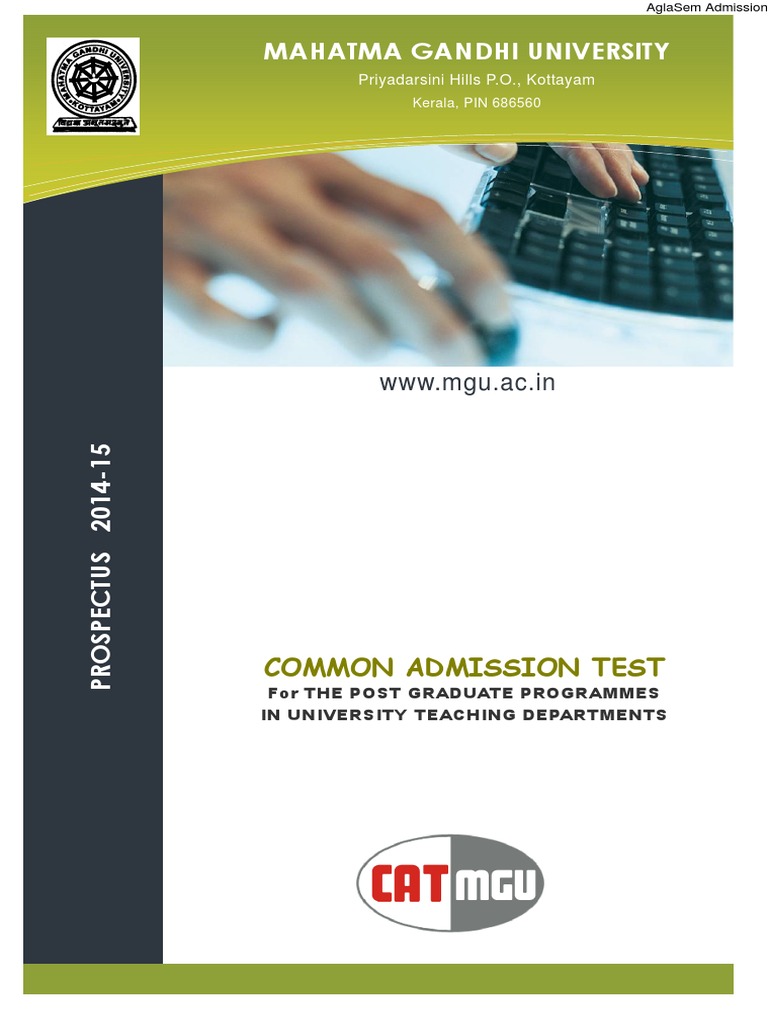 MGU CAT 2014 - Mahatma Gandhi University | PDF | University And College ...