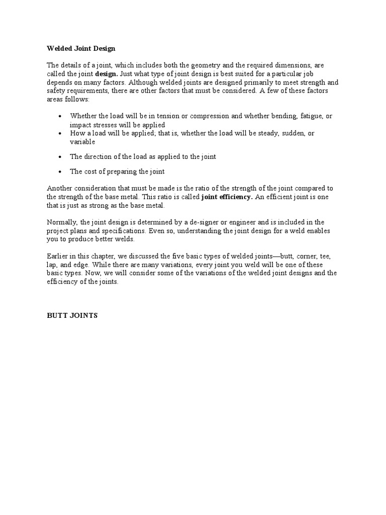 Welded Joint Design | PDF | Welding | Construction