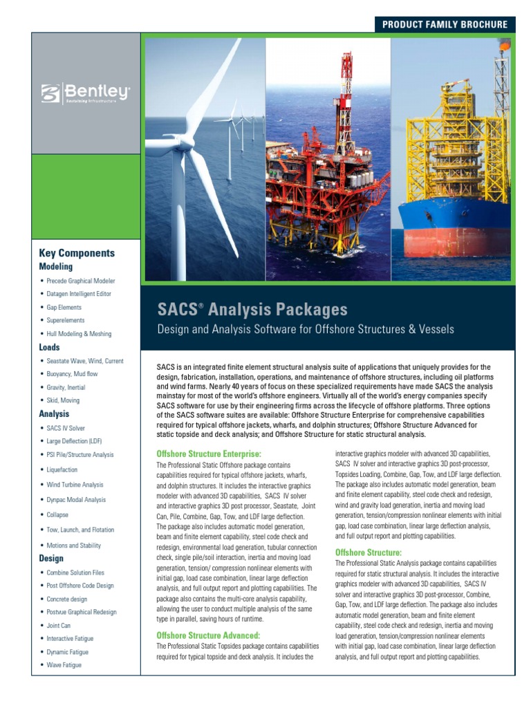 Bentley Sacs Brochure | PDF | Fatigue (Material) | Structural Analysis