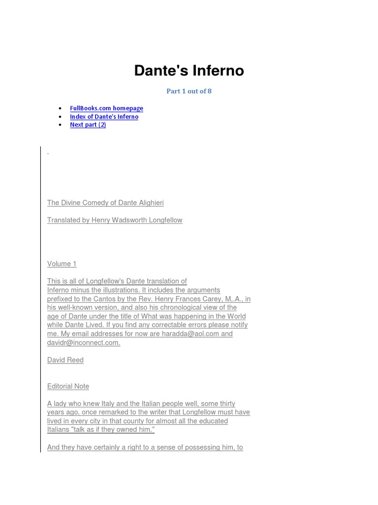 Dante's Inferno | PDF | Divine Comedy | Dante Alighieri