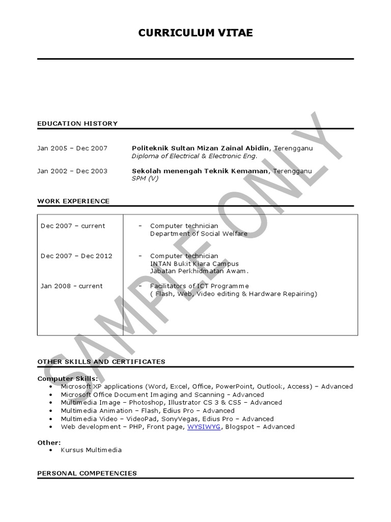 CV Sample | PDF