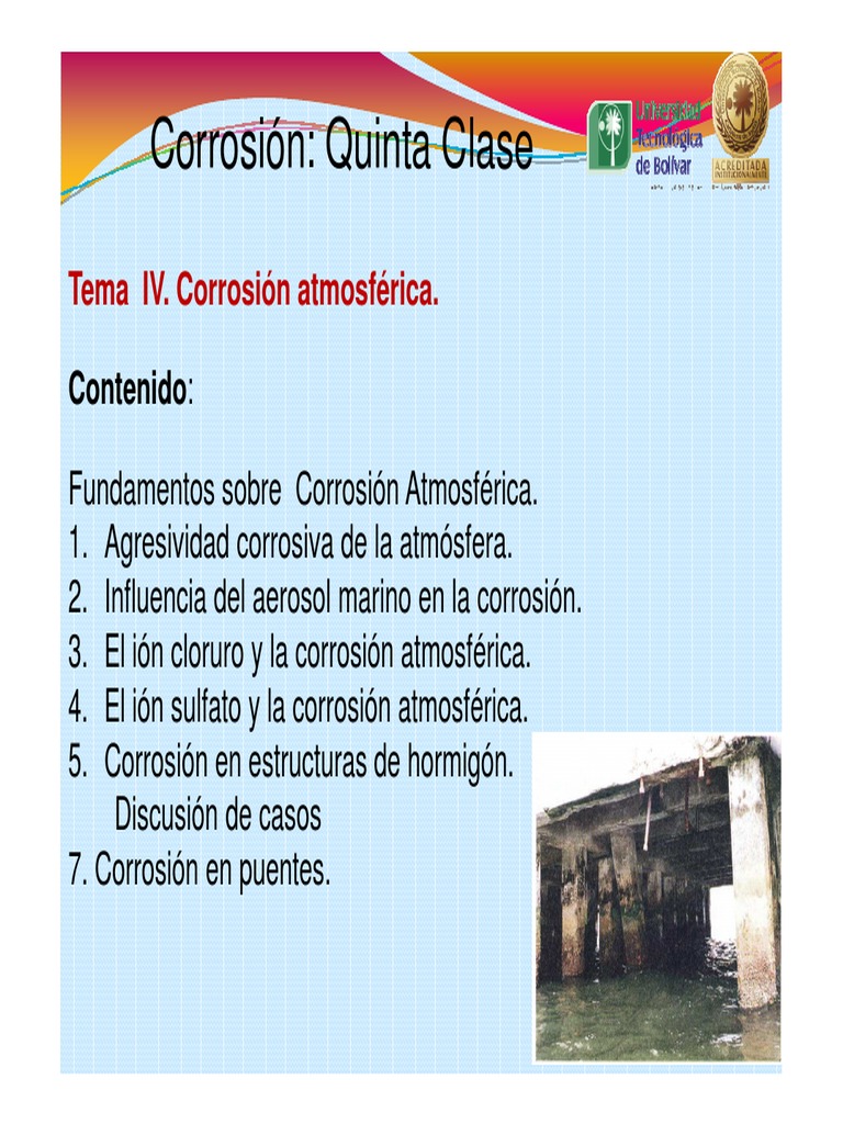 Clase 5 Tema v. Corrosión Atmosférica Prot | PDF | Corrosión | Ácido clorhídrico