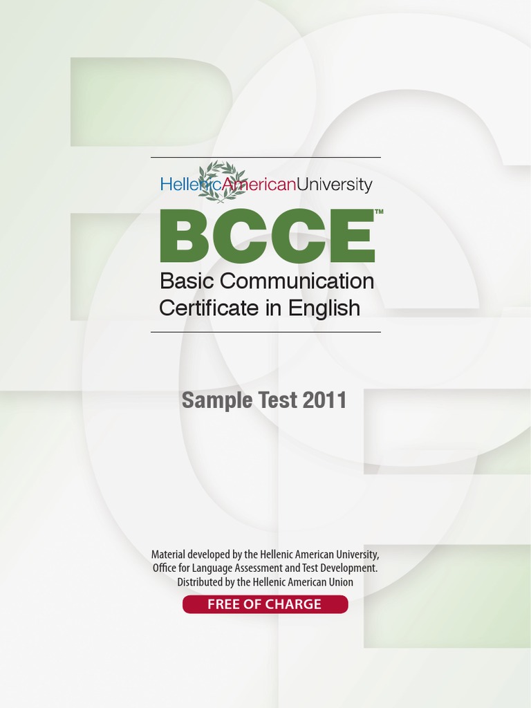 BCCE Sample Test January 2011 | PDF | Secondary School | Teachers