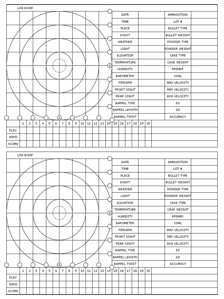 Generic Rifle Competition Log Book | PDF