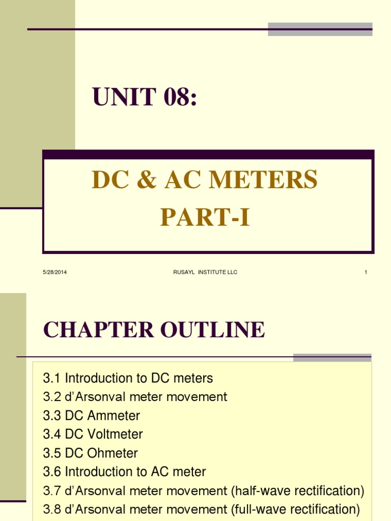 A Comprehensive Guide to DC and AC Meters: Principles, Components, and ...