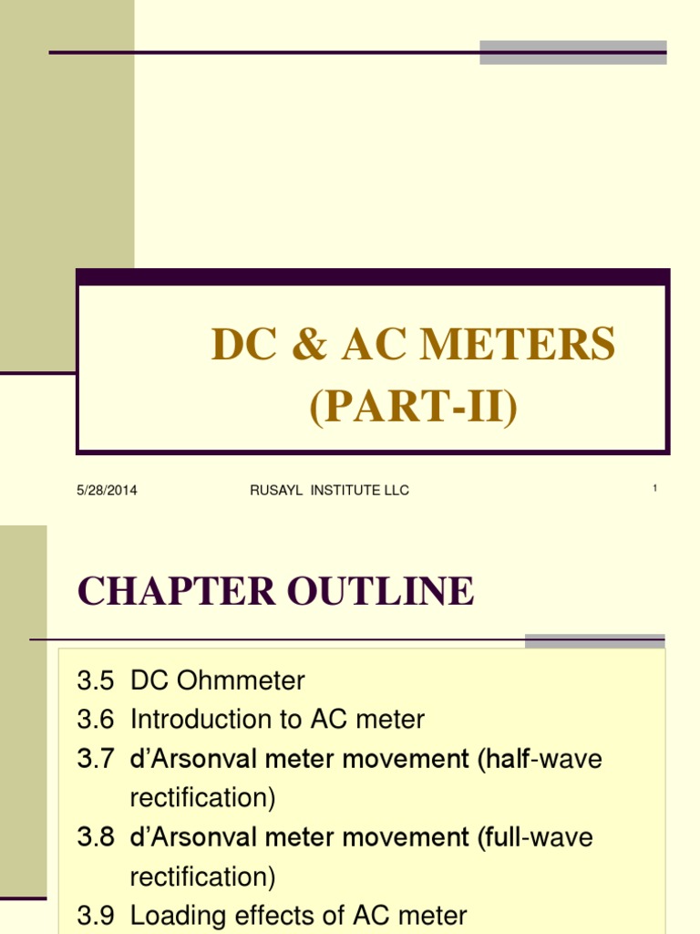 Ac DC Meters - 2 | PDF | Rectifier | Root Mean Square