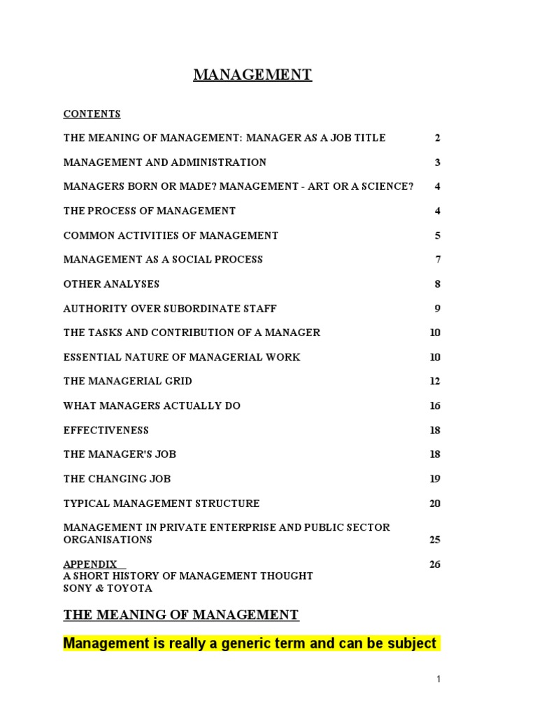 Management: The Meaning of Management Management Is Really A Generic ...