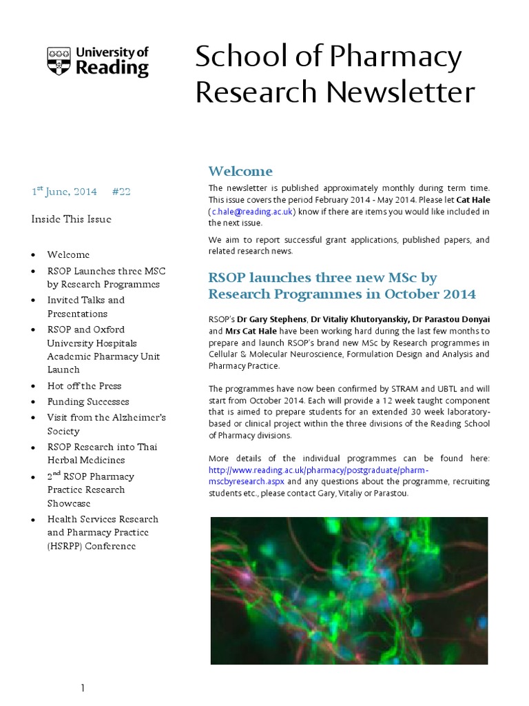 RSOP Research News 22 May 2014 | PDF | Pharmacy | Physician