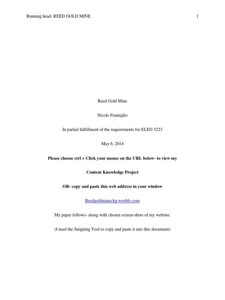 Reed Gold Mine | PDF | Mining | Metals