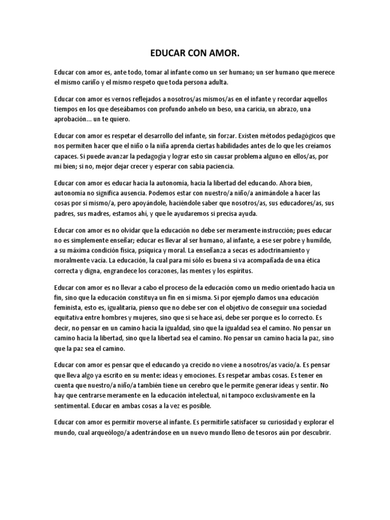 Educar Con Amor Pdf Homo Sapiens Amor