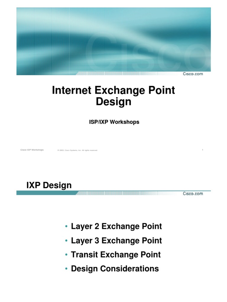 Internet Exchange Point Design: ISP/IXP Workshops | PDF | Router (Computing) | Internet Service ...
