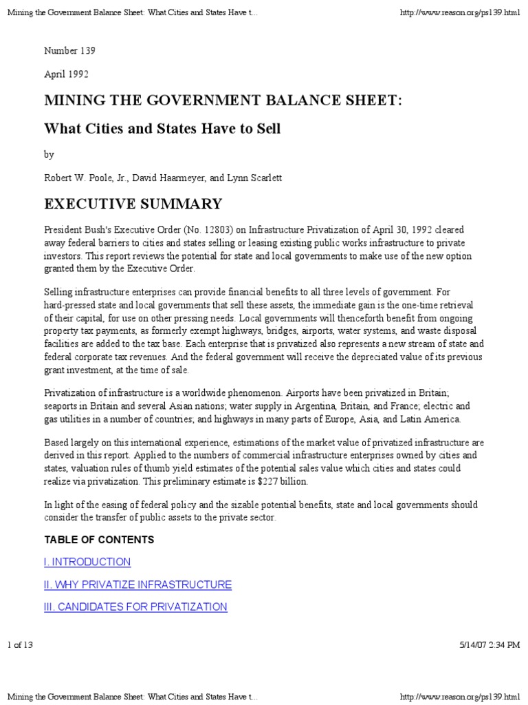Mining The Government Balance Sheet: What Cities and States Have To ...