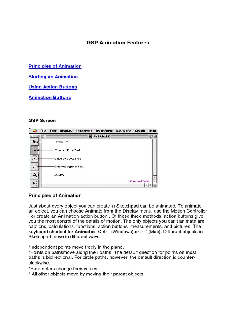 GSP Animation Features | PDF | Button (Computing) | Menu (Computing)