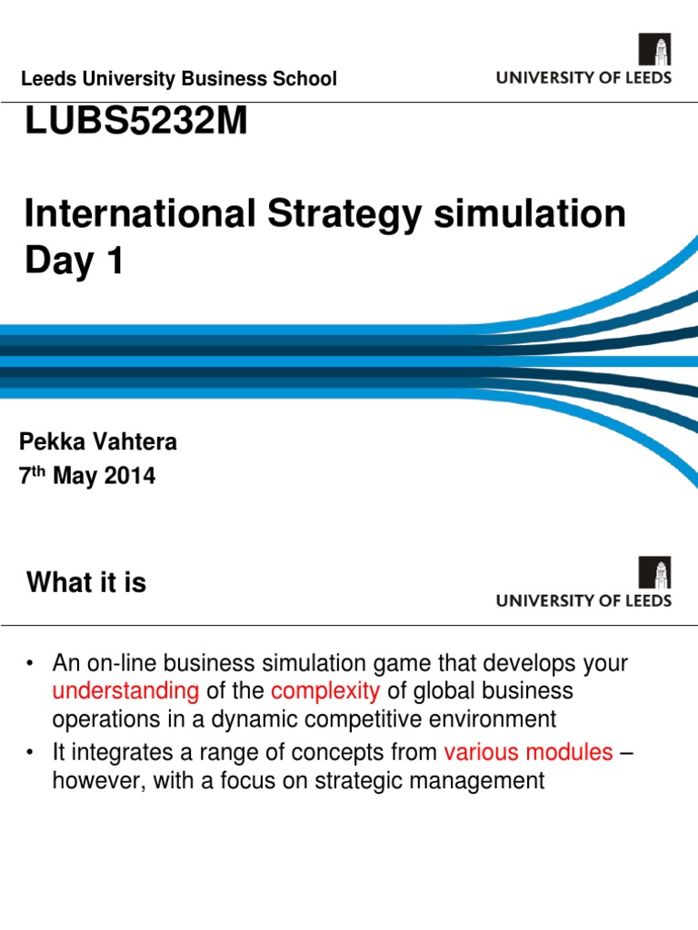 5232M - 2014 Simulation Day 1 Final | PDF | Strategic Management ...