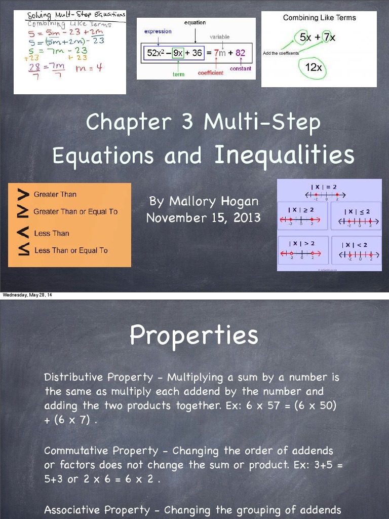 Chapter 3 Multi-Step Equations And: Inequalities | PDF | Inequality ...