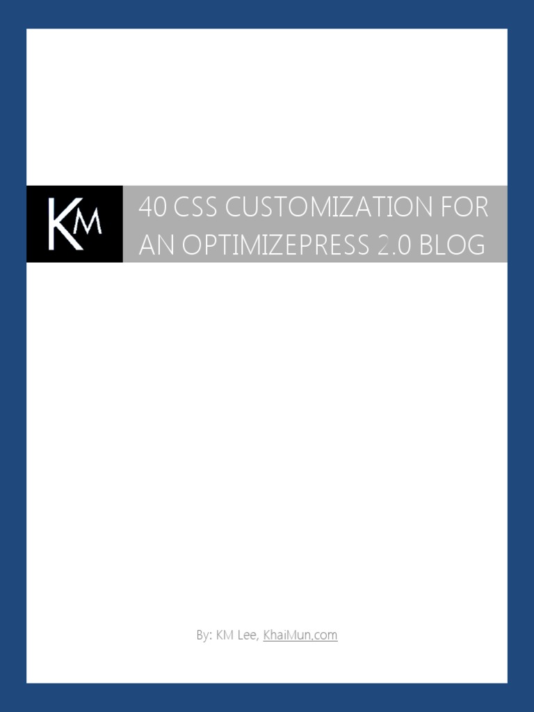 40 CSS Customization Code For OptimizePress 2.0 Blog | PDF | Typefaces | World Wide Web