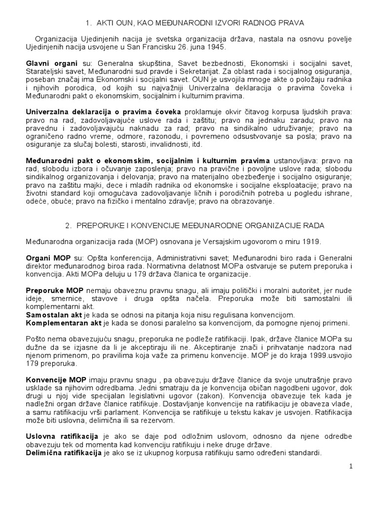 Radno Pravo - SKRIPTA | PDF