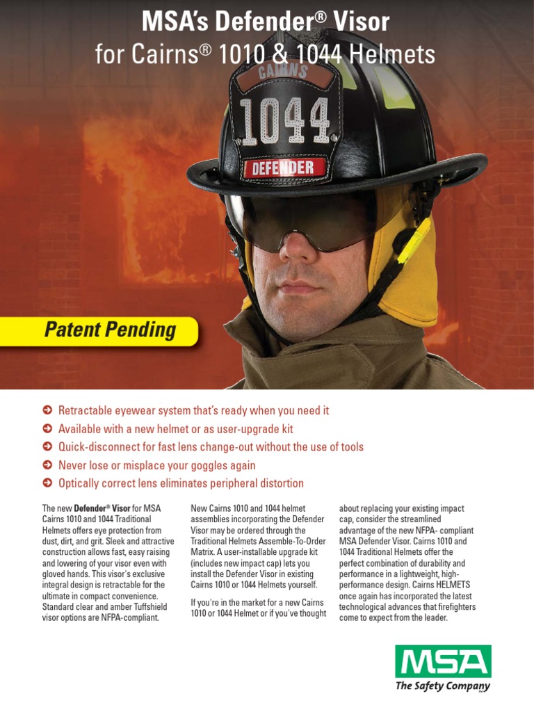 Defender Visor For Cairns 1010 and 1044 Bulletin - en | PDF | Equipment ...