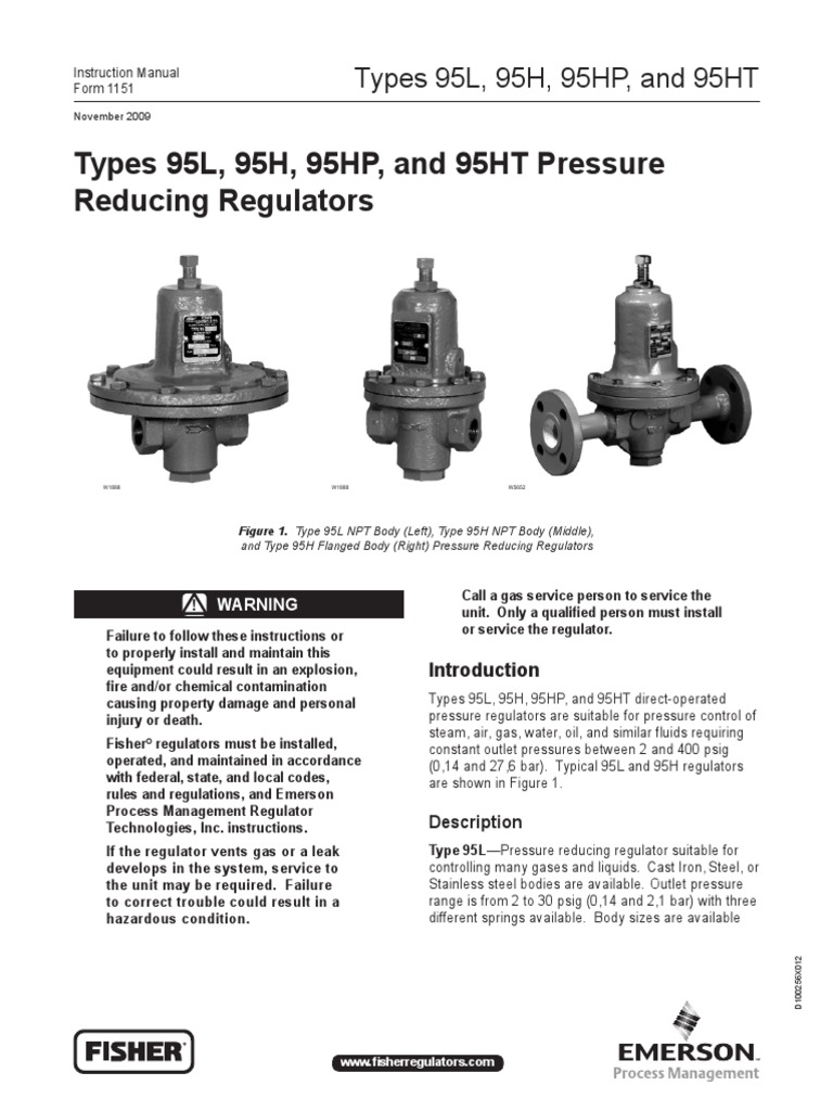 Manual Valvula Fisher Modelo 95L-95H PDF | PDF | Valve | Pressure