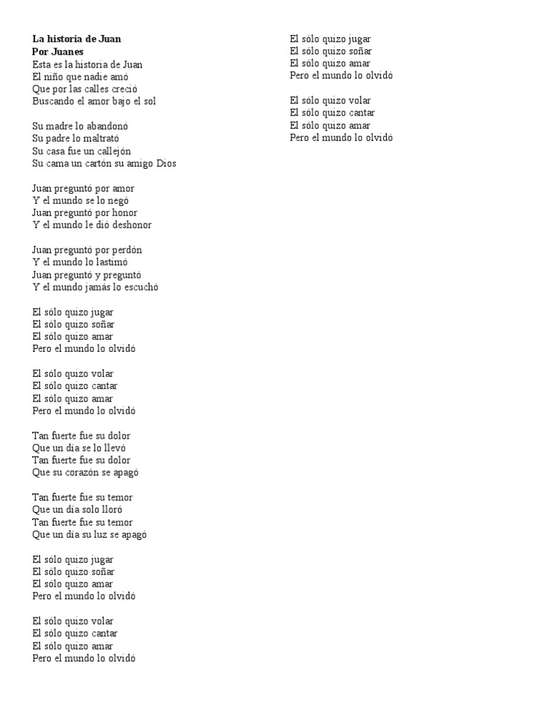 La Historia de Juan - Juanes | PDF