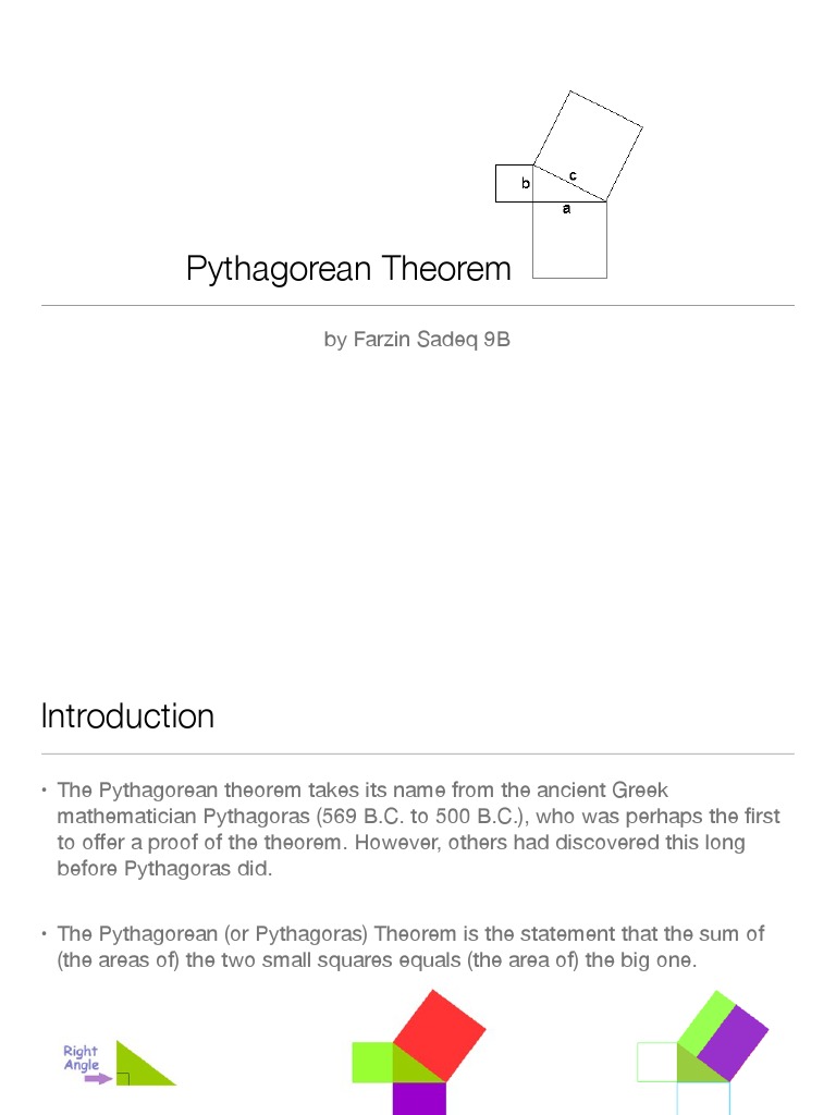 Pythagoras Theorem Presentation | PDF | Classical Geometry | Euclid