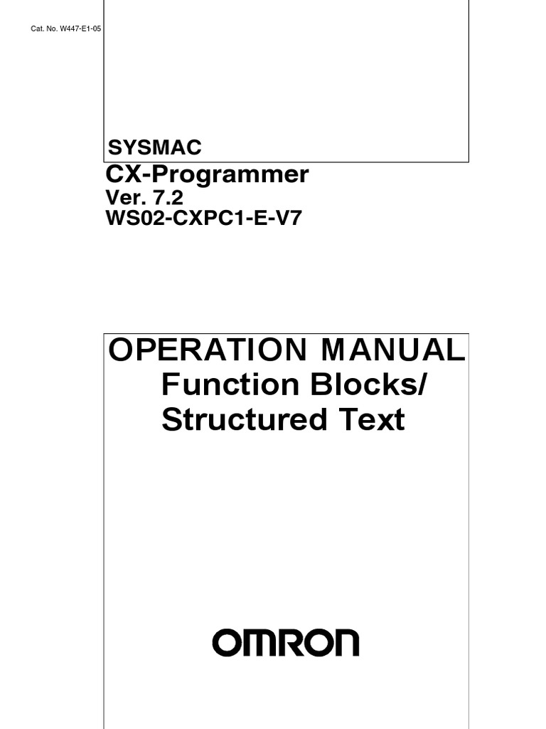 TM - Omro.omron CX-Programmer V7-2 Operation Manual M11W4470907 | PDF ...