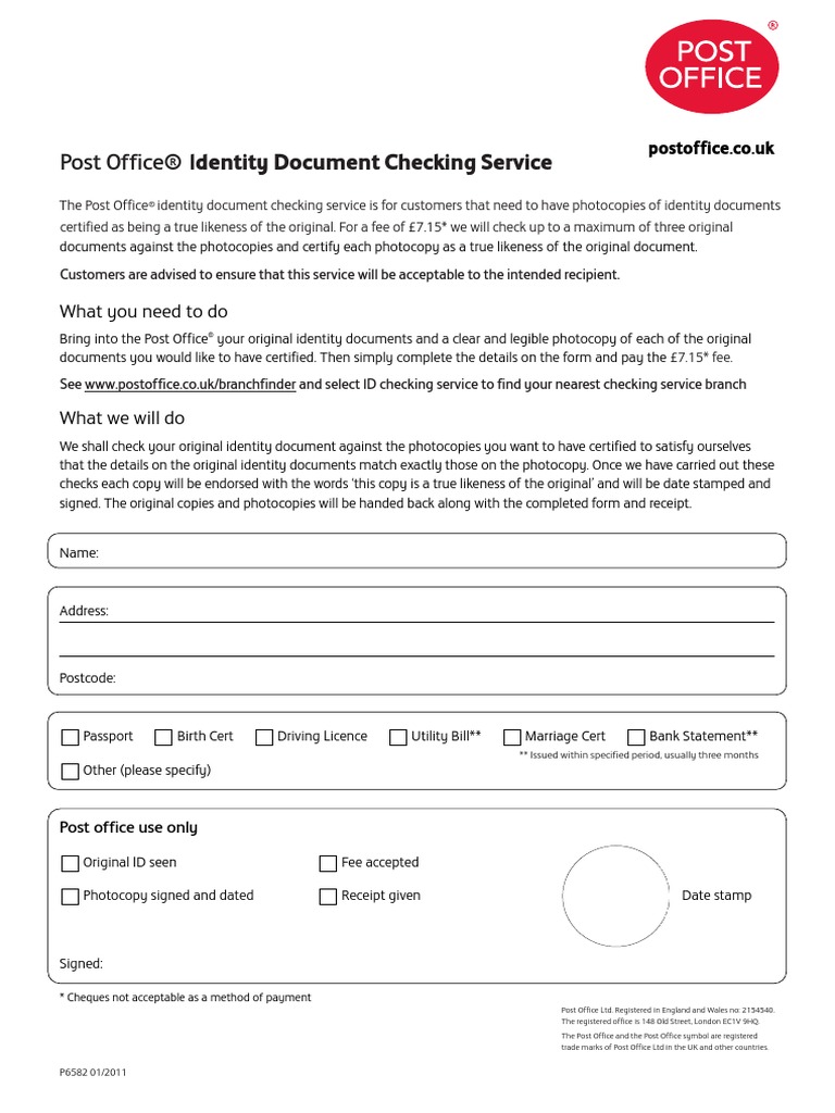 Post Office Identity Checking Service | PDF | United States Postal ...