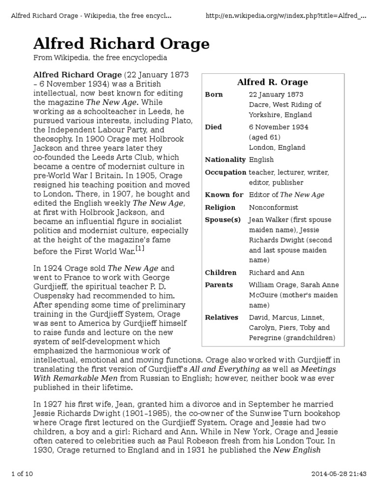 Alfred Richard Orage | PDF | Politics (General) | Science